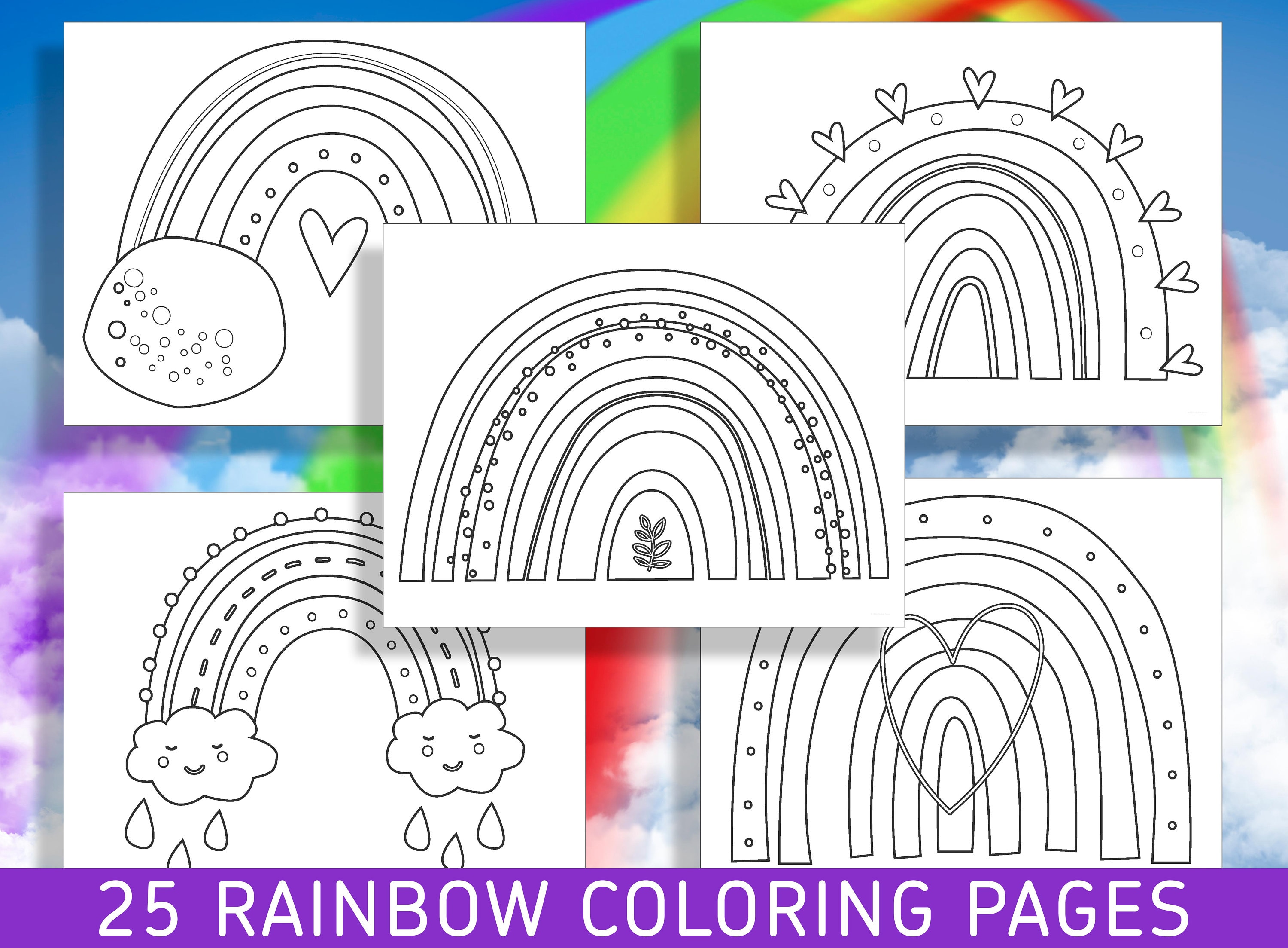 25 Delightful Rainbow Coloring Pages for Kids Perfect for Preschool ...