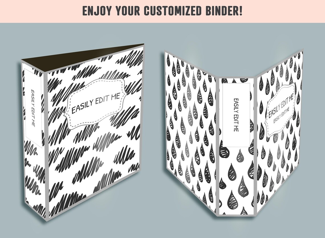 Texture Curved Lines Binder Cover 10 Printable & Editable - Etsy