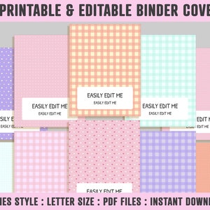 Planner Cover Printable, 10 Printable & Editable Binder Covers+spines ...