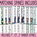 10 Editable Sports Pattern Binder Covers, Includes 1", 1.5", 2" Spines ...