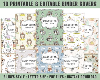 Fall Binder Cover 10 Printable & Editable Coversspines - Etsy