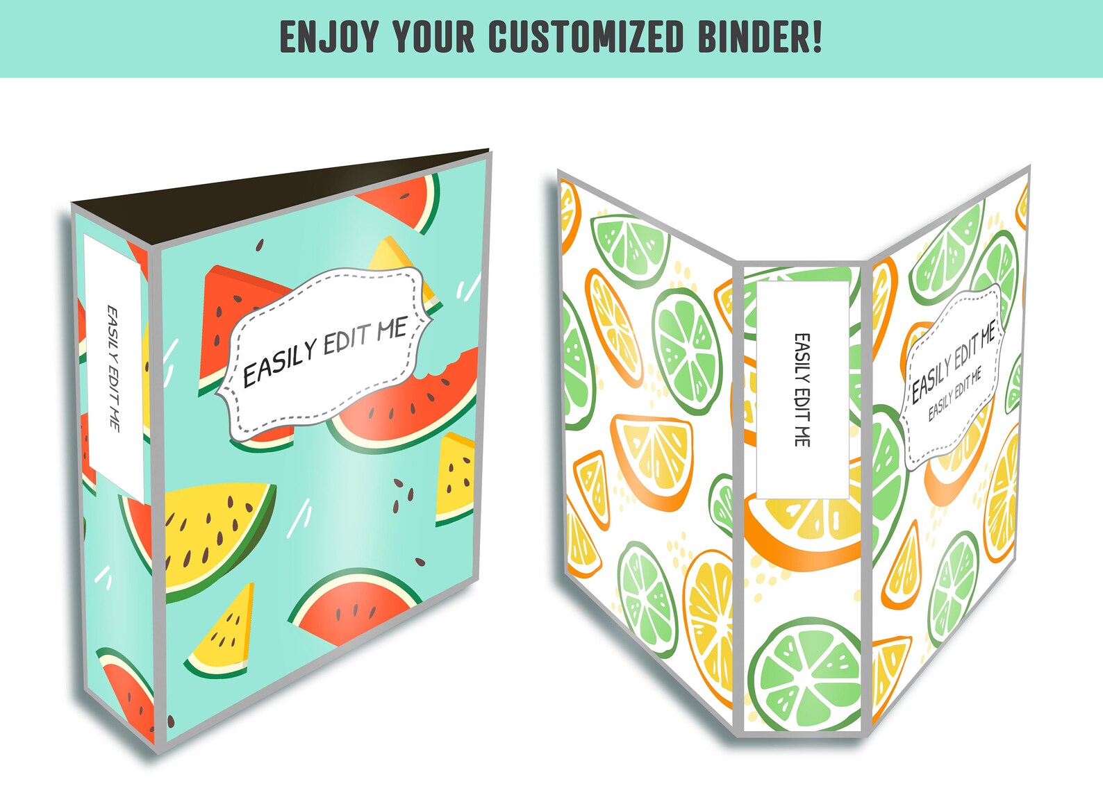 Food Binder Cover 10 Printable/editable Coversspines - Etsy