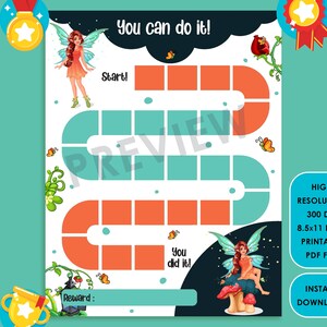 Printable Beautiful Flower Fairy Reward Chart Behavior Chart - Etsy