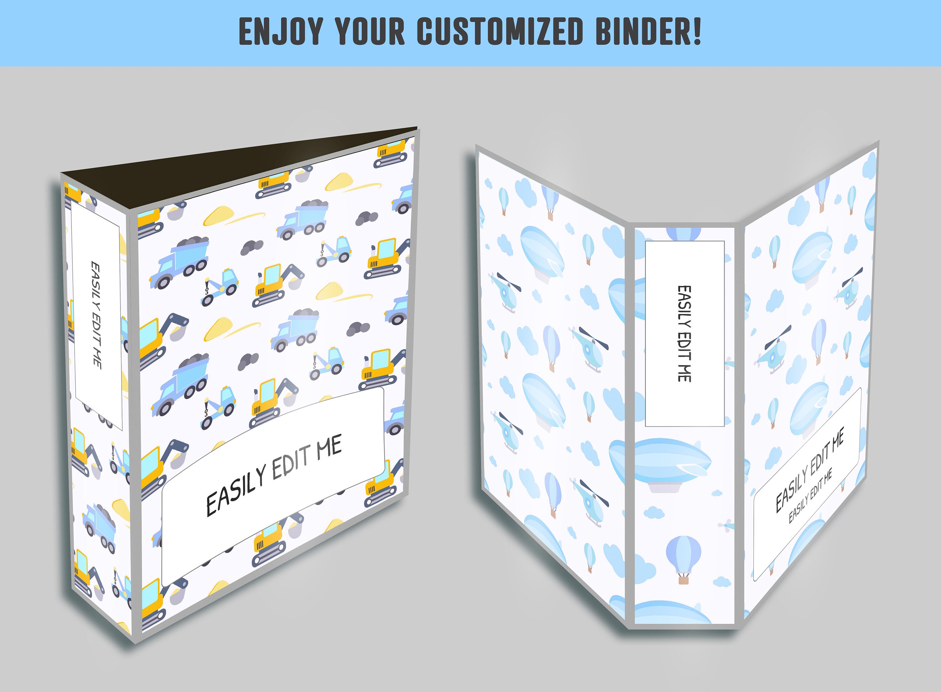 Binder Cover for Kids 10 Coversspines Binder Cover - Etsy