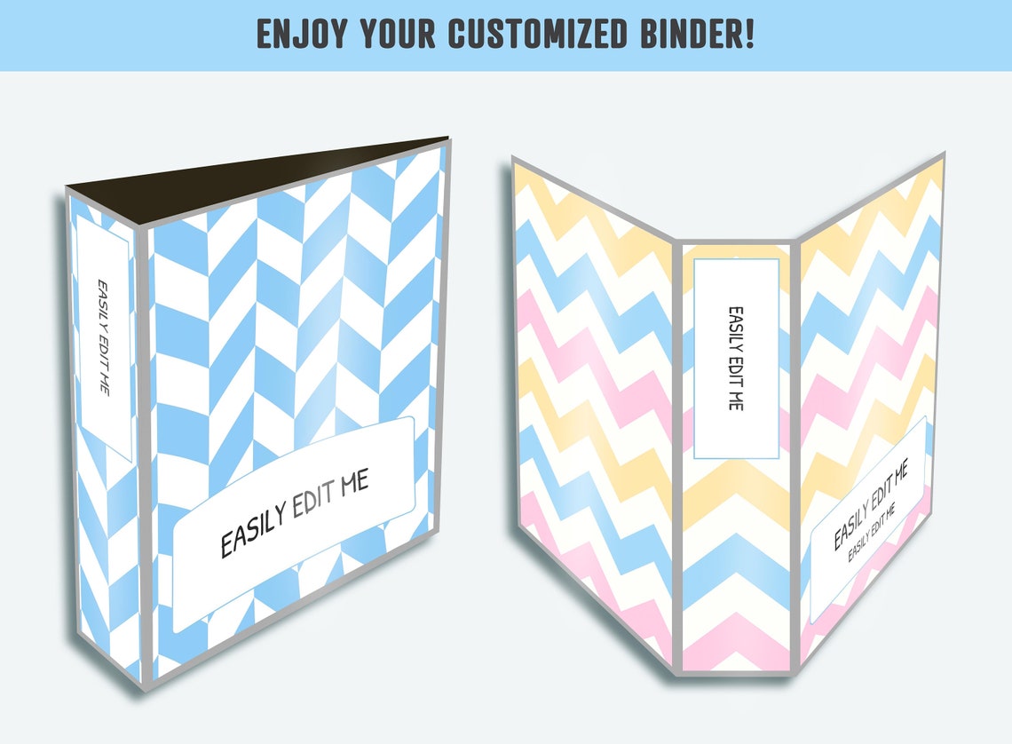 Binder Cover Inserts 10 Printable & Editable Binder | Etsy