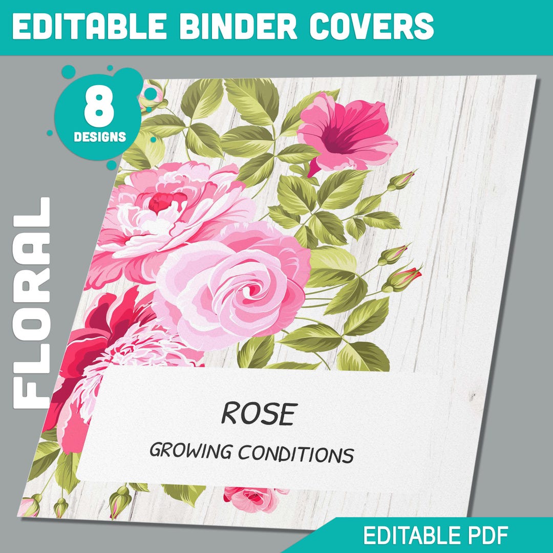 Editable Binder Covers, 8 Printable & Editable Binder Covers+spines ...