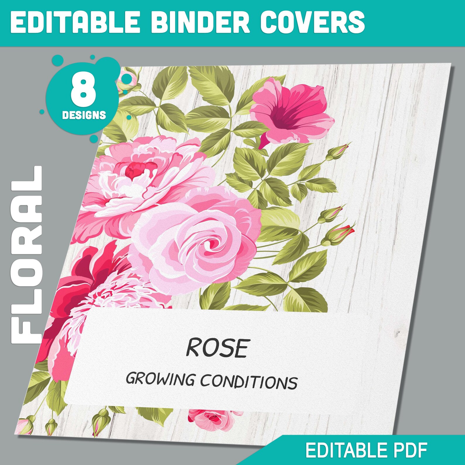 Editable Binder Covers, 8 Printable & Editable Binder Coversspines ...