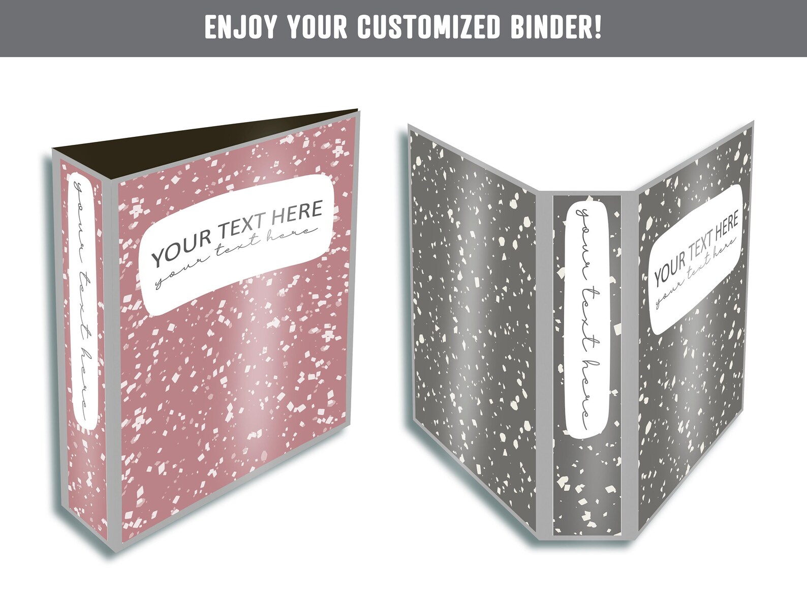 Powerpoint Binder Covers, 10 Printable/editable Terrazzo Marble ...