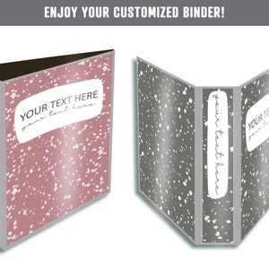 Powerpoint Binder Covers, 10 Printable/editable Terrazzo Marble Covers ...