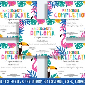 Preschool Graduation Diploma, Editable End of Year Diplomas ...