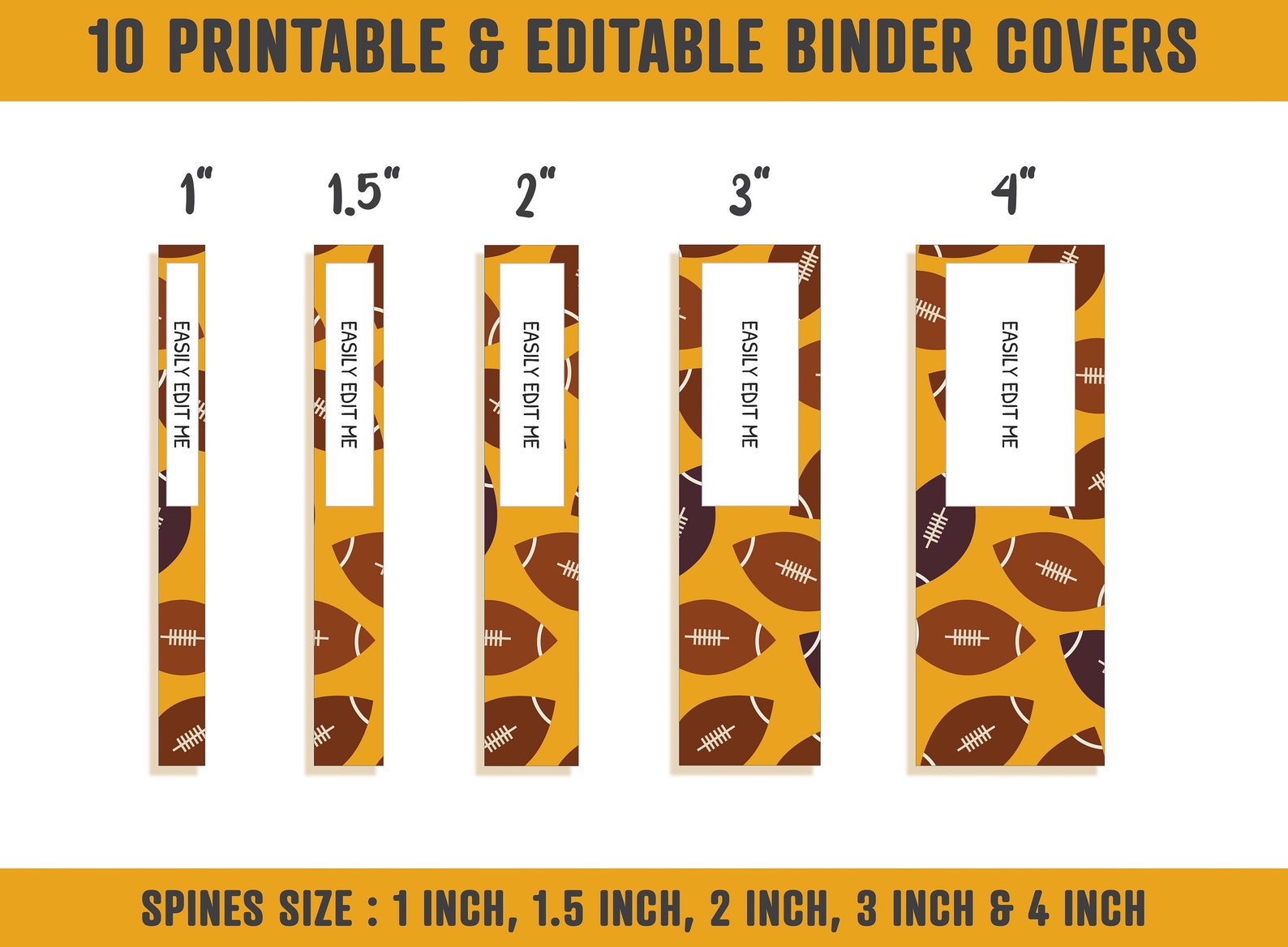 Sports Binder Cover, 10 Printable & Editable Coversspines, Binder ...