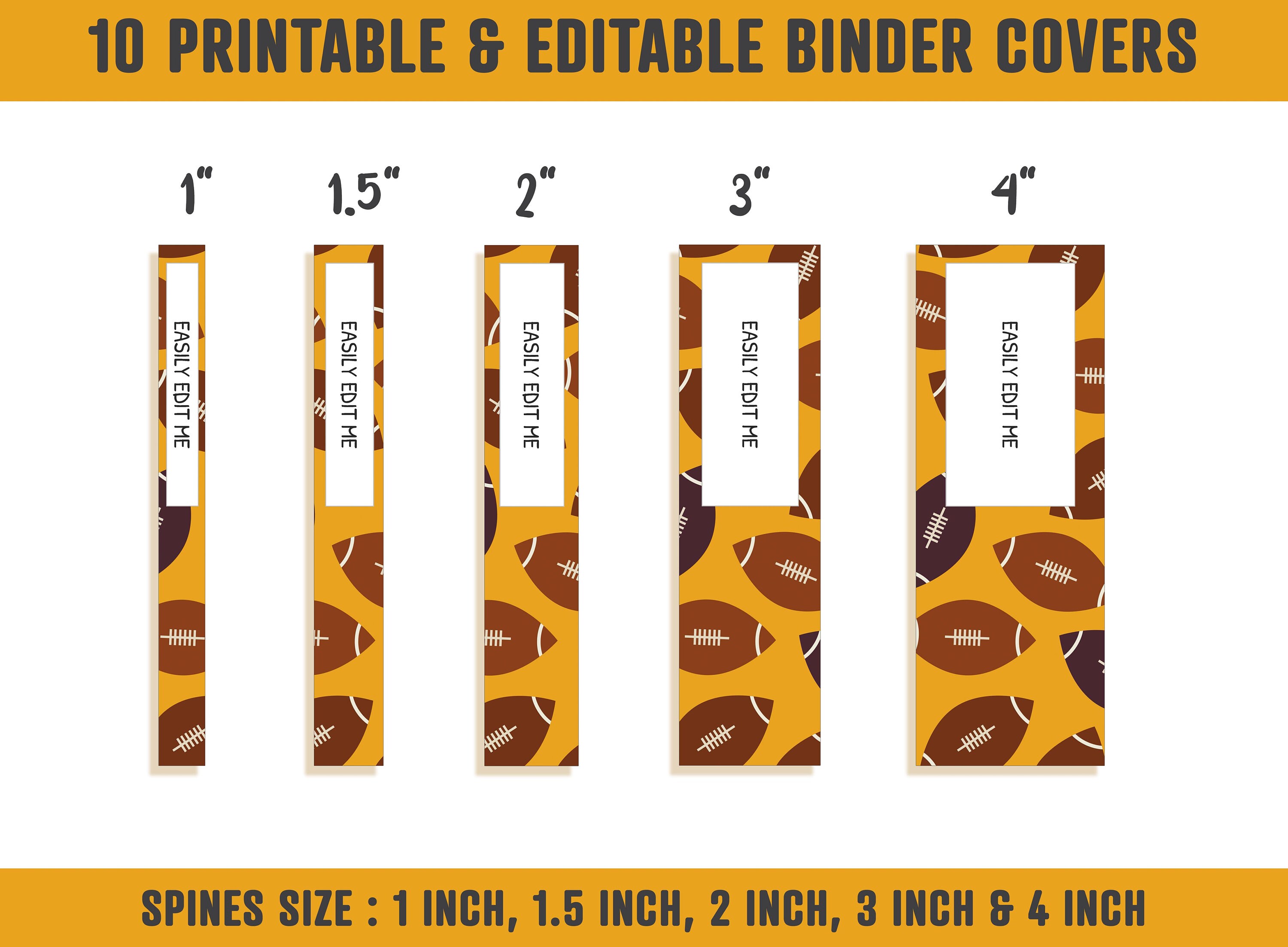 Sports Binder Cover, 10 Printable & Editable Coversspines, Binder ...