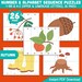 Autumn Number and Alphabet Sequence Puzzles: 1-100 and A-Z Printable ...
