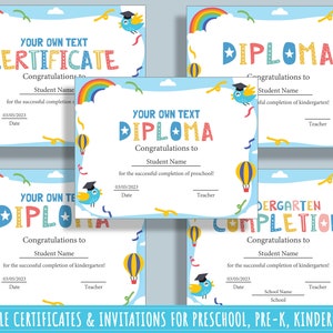 Editable Little Graduates: Preschool and Kindergarten Diplomas ...
