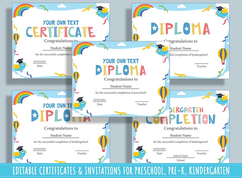 Editable Little Graduates: Preschool and Kindergarten - Etsy