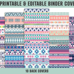 Navajo/tribal Binder Cover, 10 Printable/editable Covers + Spines ...