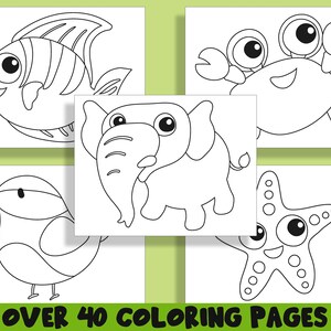 40 Printable Coloring Pages: Fun Activity Book for Kids, Toddlers ...