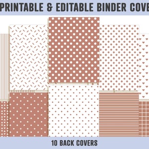 Planner Cover Pages - Earth Tone, 10 Editable Binder Covers and Spines ...
