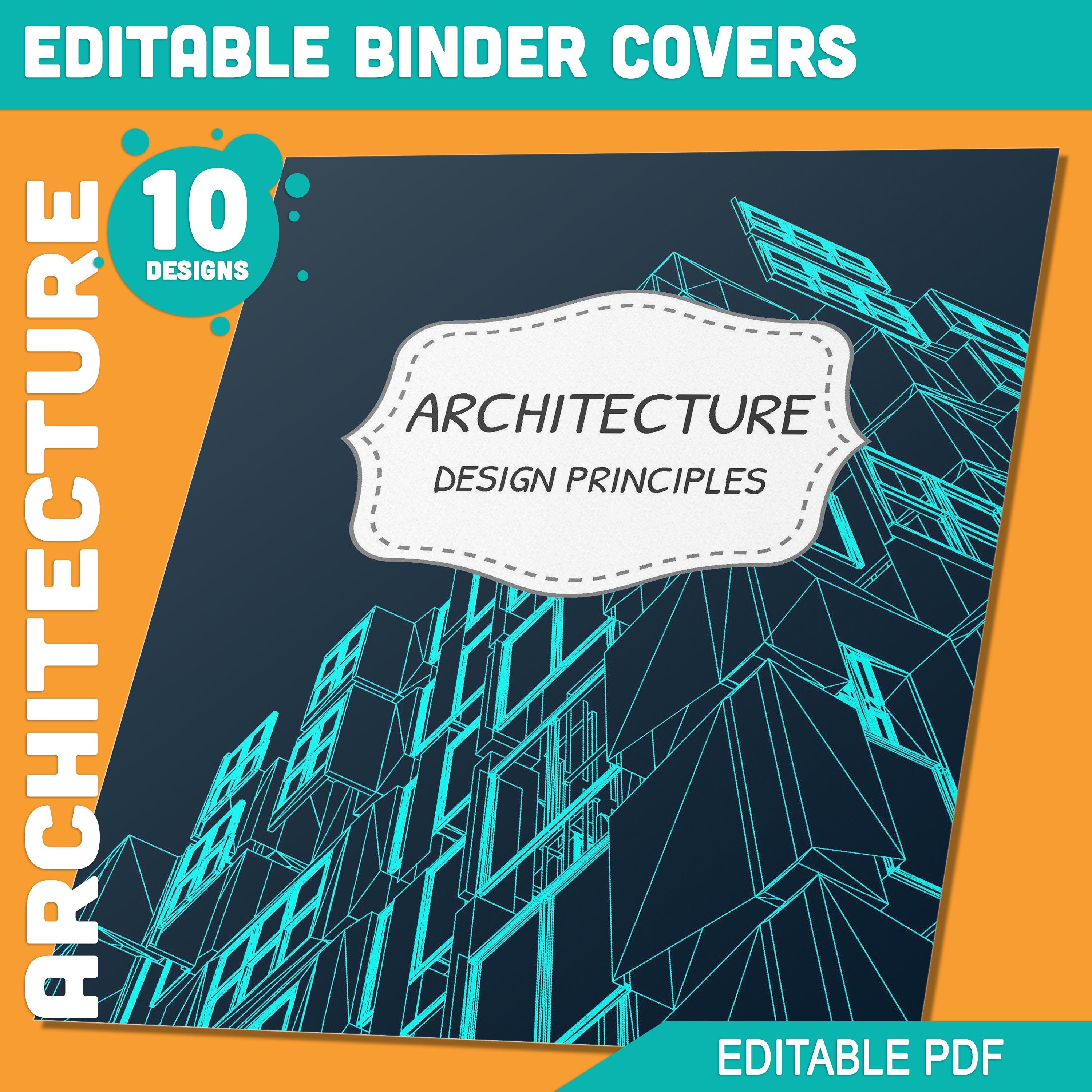 Architecture, Engineer Binder Cover, 10 Printable/editable Binder ...
