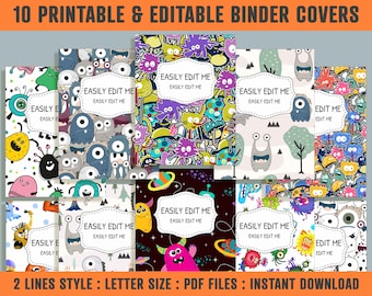 Binder Cover and Spine 10 Printable/editable Covers Spines - Etsy