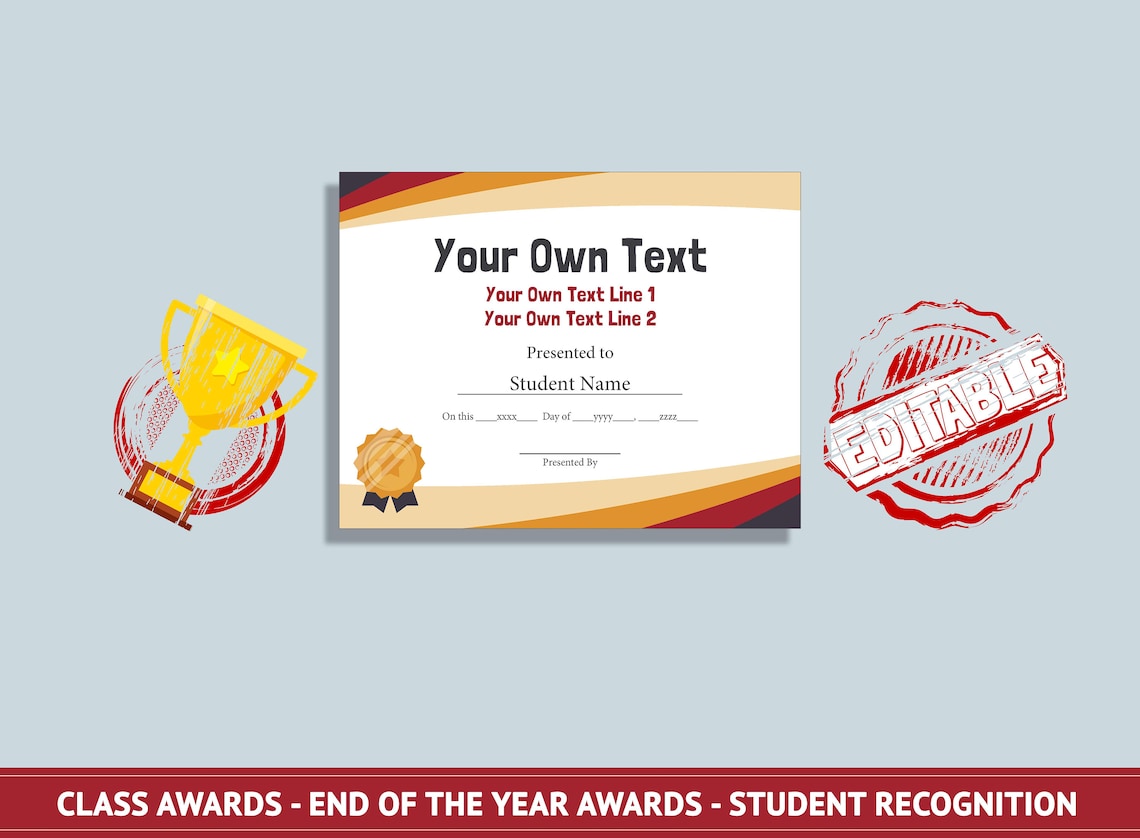 Editable Last Day of School Certificate End of the Year - Etsy