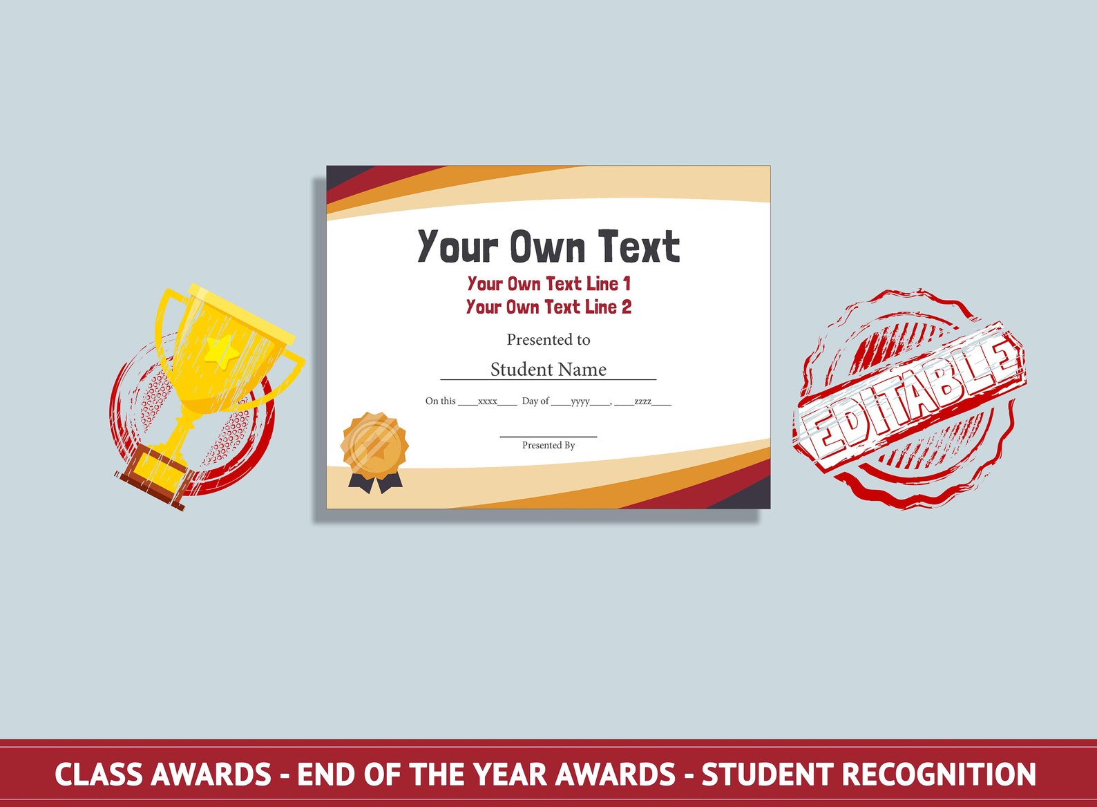 Editable Last Day of School Certificate, End of the Year Awards ...