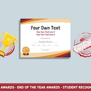 Editable Last Day of School Certificate, End of the Year Awards ...