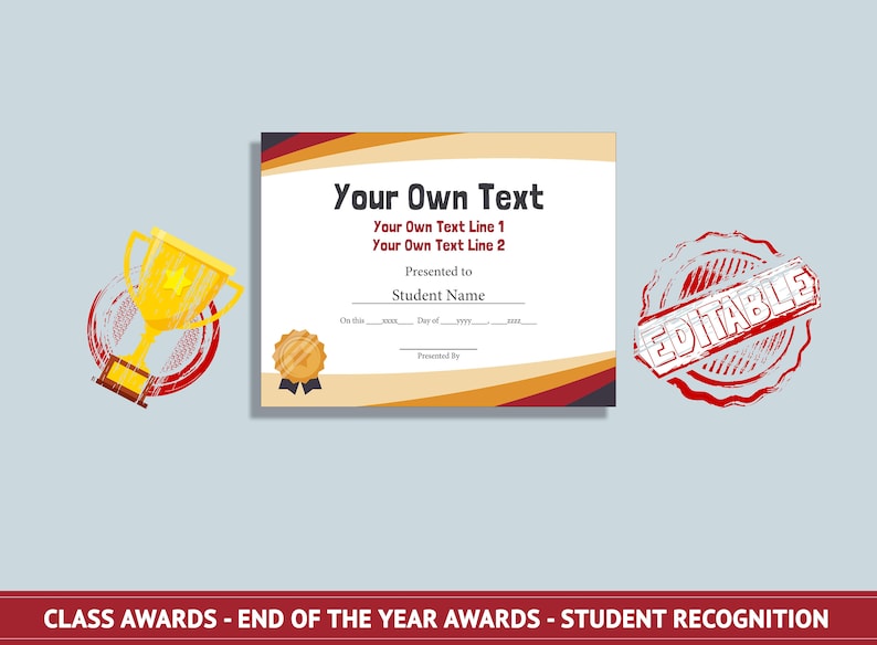 Editable Last Day of School Certificate End of the Year - Etsy