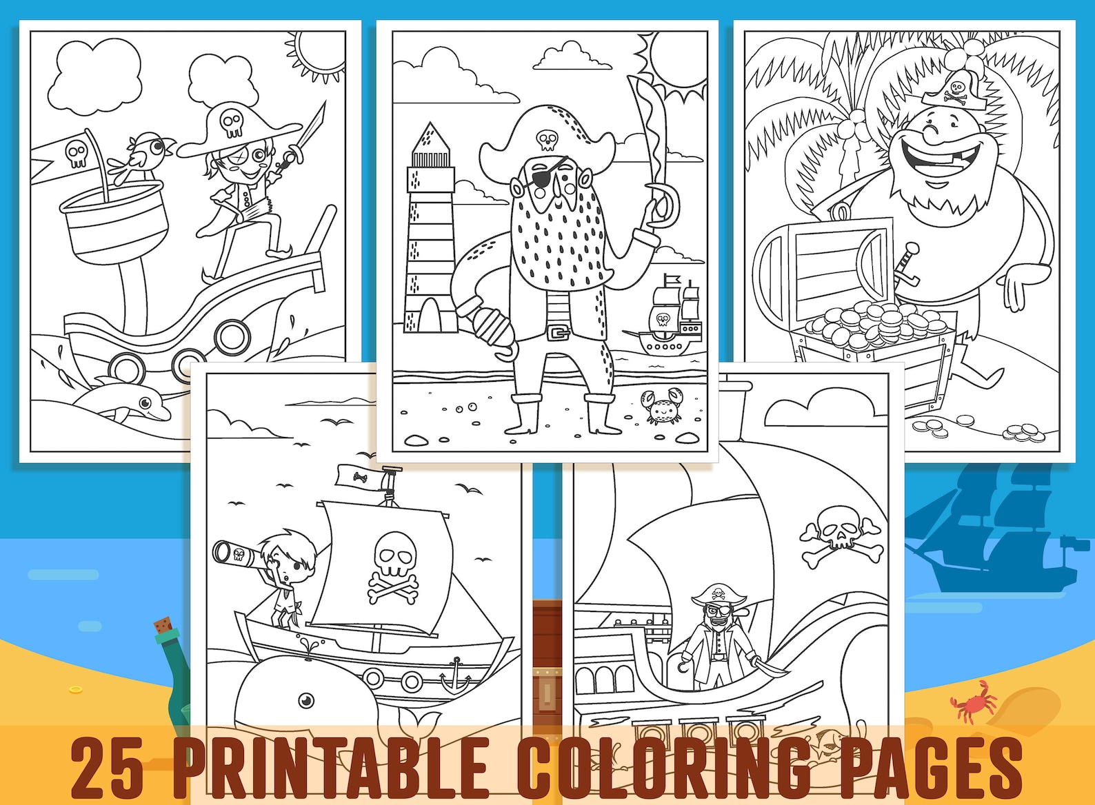 Pirate Coloring Pages 25 Printable Pirate Coloring Pages for Kids, Boys ...