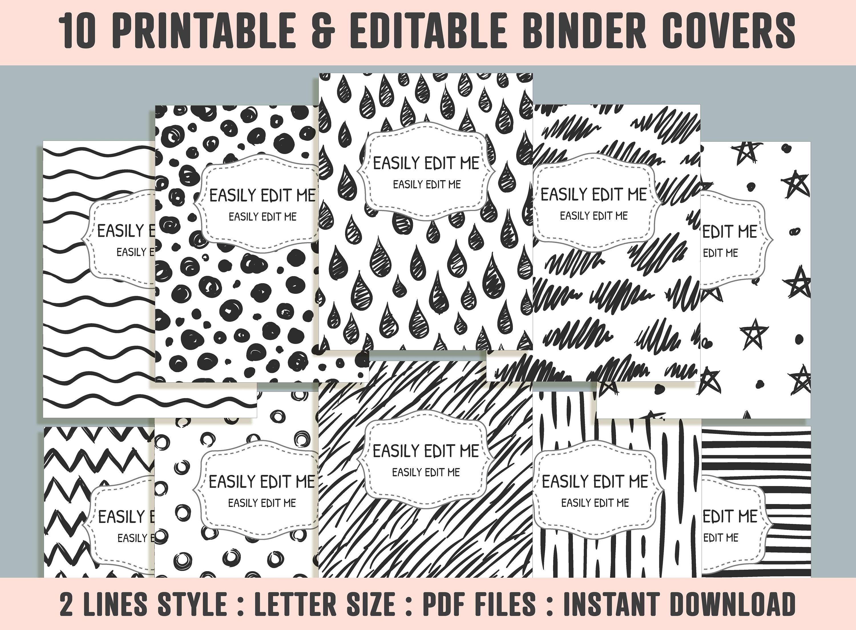 Cool Black And White Binder Covers