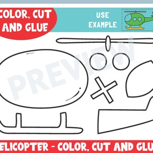 Helicopter Craft Activity - Color, Cut, and Glue for Prek to 2nd Grade ...