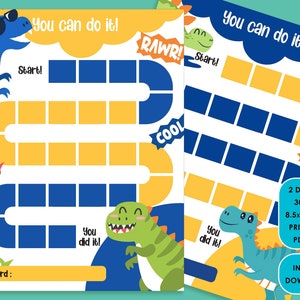 Printable Cool Dinosaur Reward Chart for Kids: 2 Fun Designs to ...