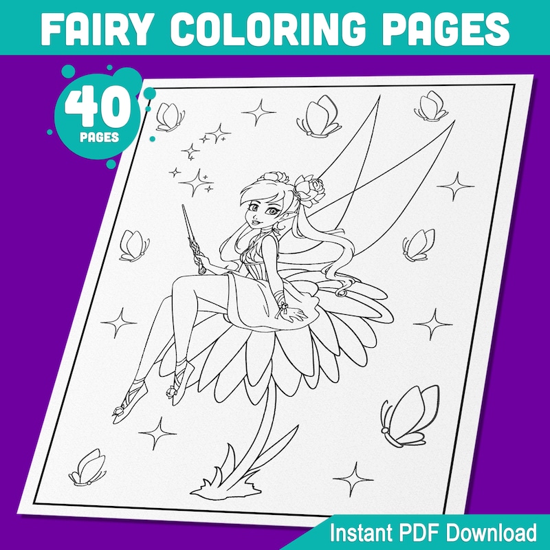 Fairy Coloring Book - Etsy