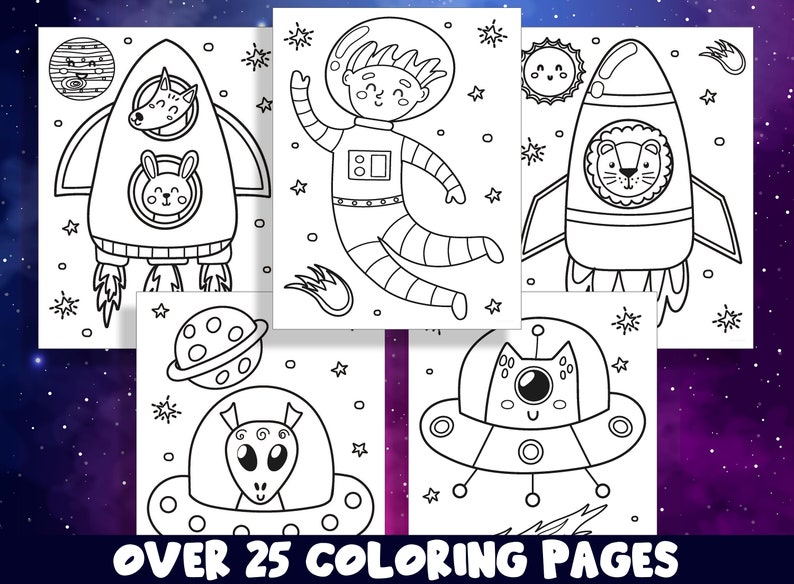 Space Coloring Pages, 25 Cute Kids Astronauts, Space and Astronomy ...