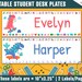 Student Desk Name Plates, 30 Printable/editable Dinosaur Classroom Name ...