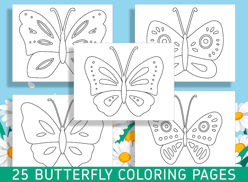 Butterfly Coloring Pages: 25 Simple Designs for Kindergarten ...