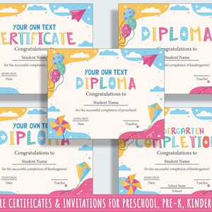 Preschool and Kindergarten End of Year Celebration Kit: 37 Editable ...