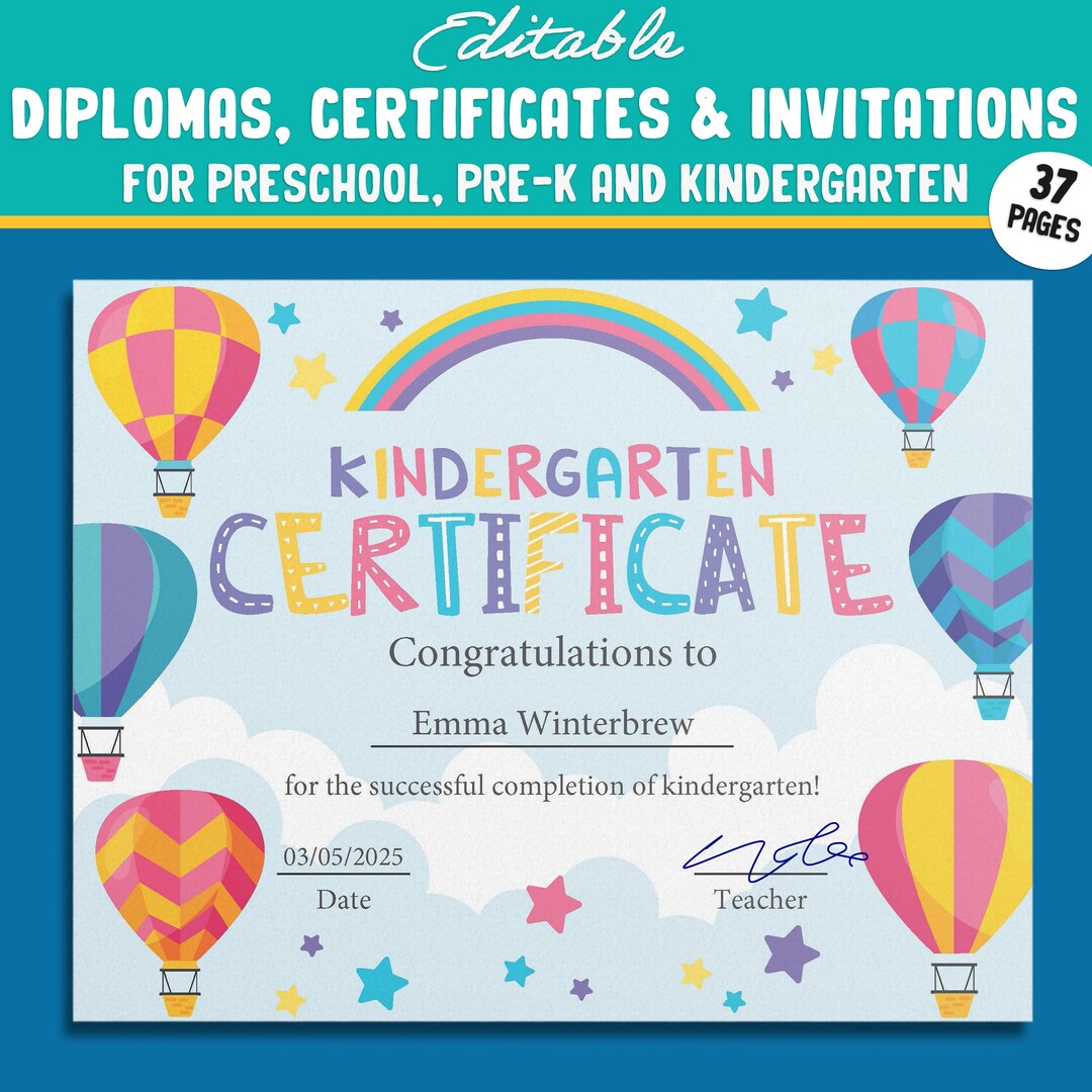 Student Certificates, Editable End of Year Diplomas, Certificates, and ...