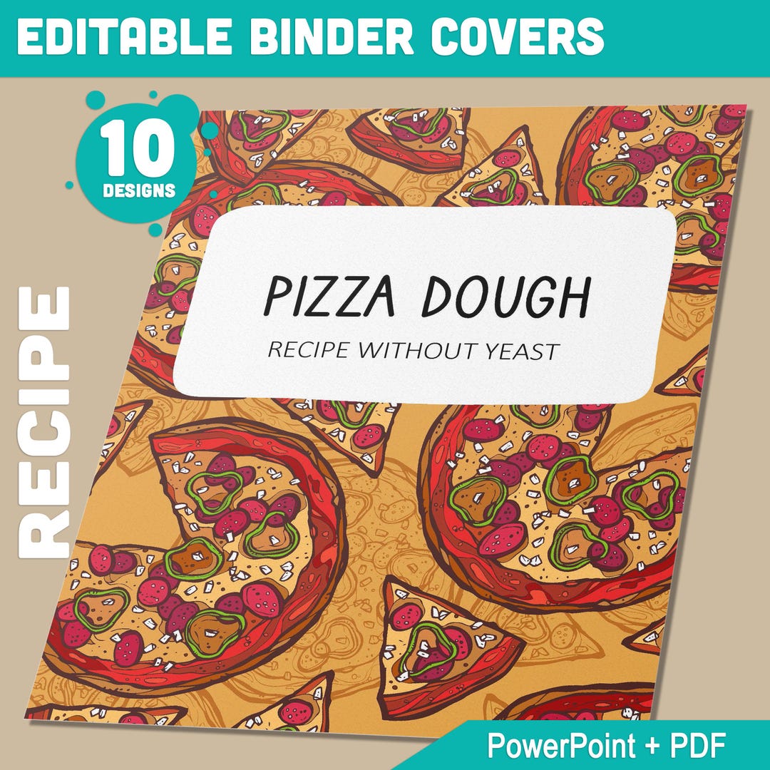10 Editable Recipe Binder Covers, Includes 1", 1.5", 2" Spines ...