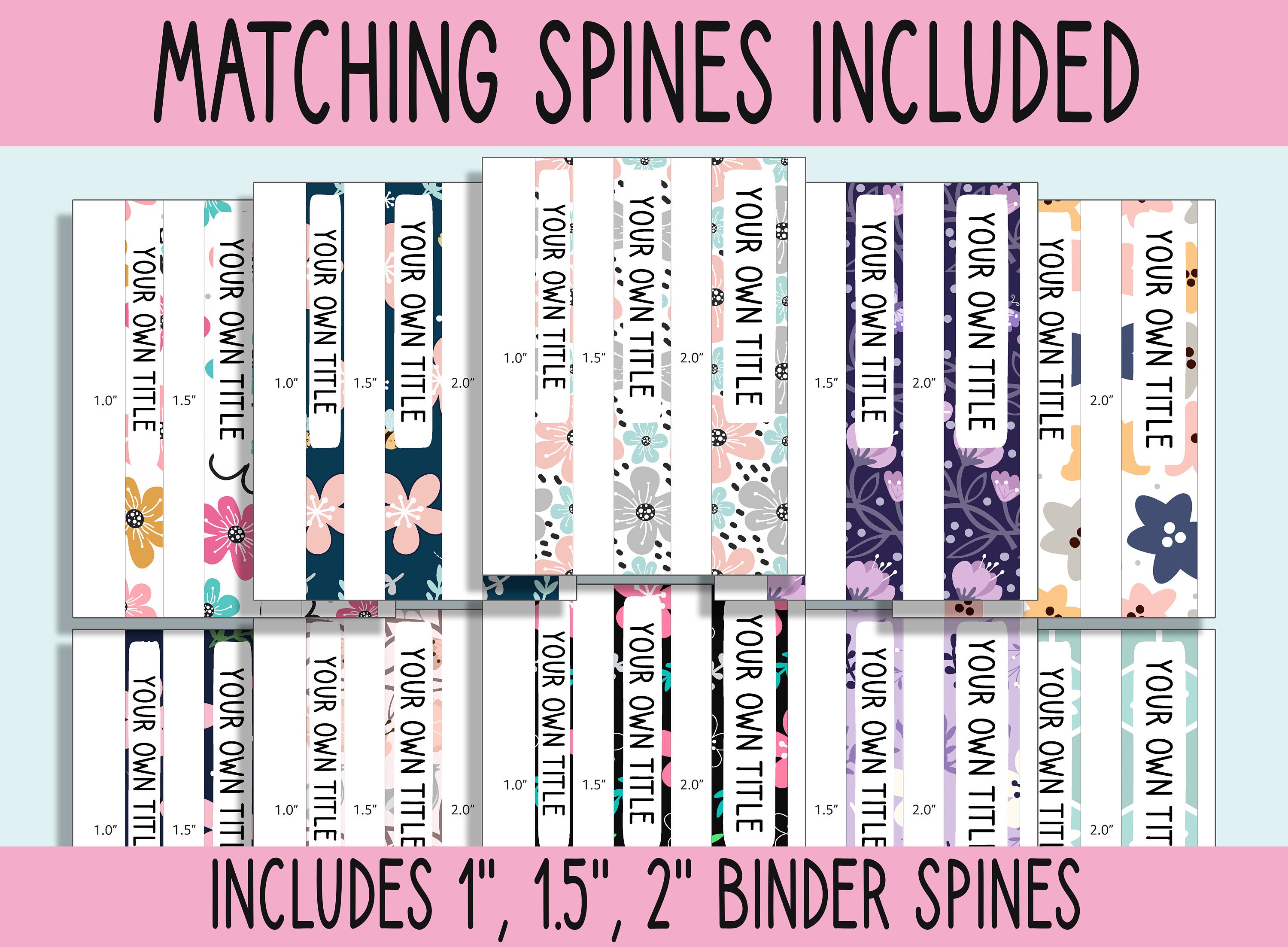 10 Editable Cute Flower Binder Covers Includes 1 - Etsy