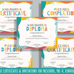 Diploma Certificate for Preschool and Elementary School Kids, 37 ...