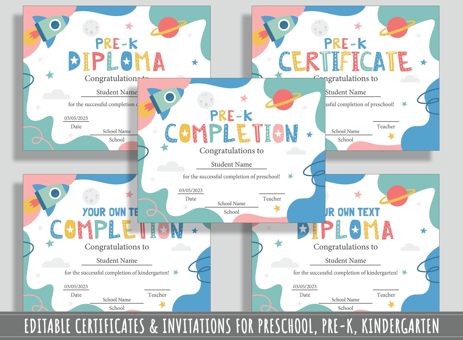 Customizable Preschool Pre-k and Kindergarten Graduation - Etsy