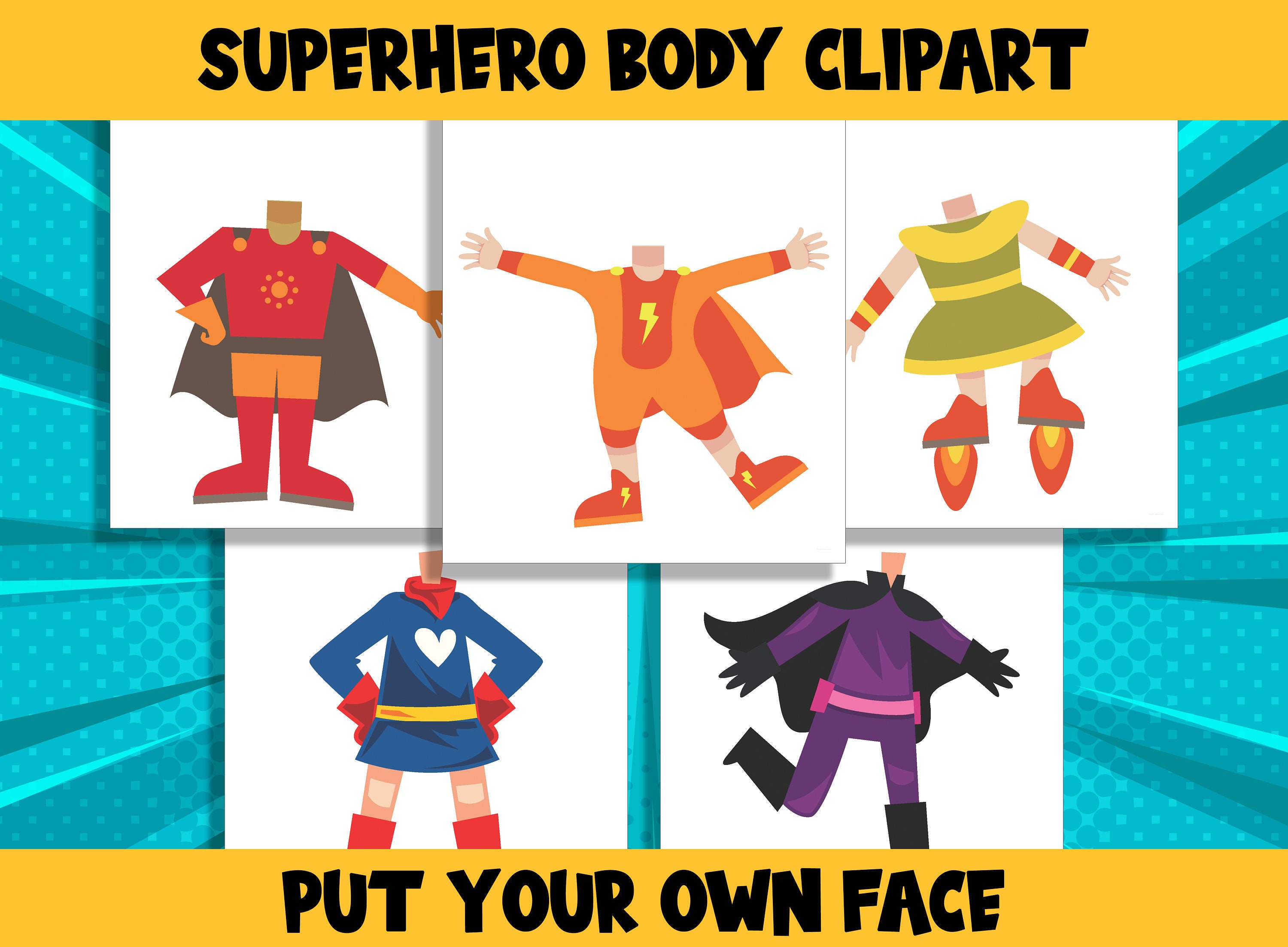 Superhero Kids Body Set for Prek to 6th Grade, 20 Pages, PDF File ...