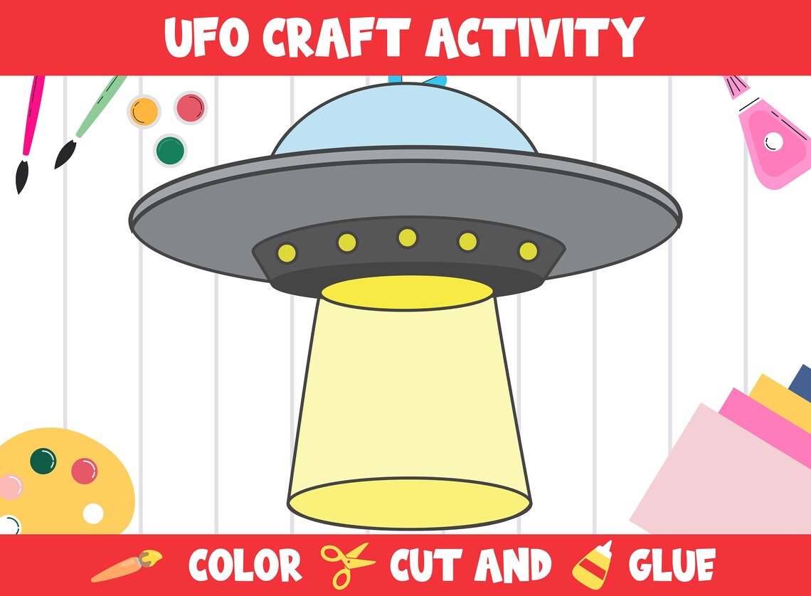 UFO Craft Activity - Color, Cut, and Glue for Prek to 2nd Grade, PDF ...