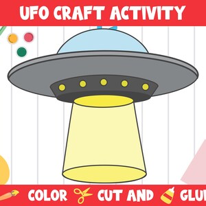 UFO Craft Activity - Color, Cut, and Glue for Prek to 2nd Grade, PDF ...