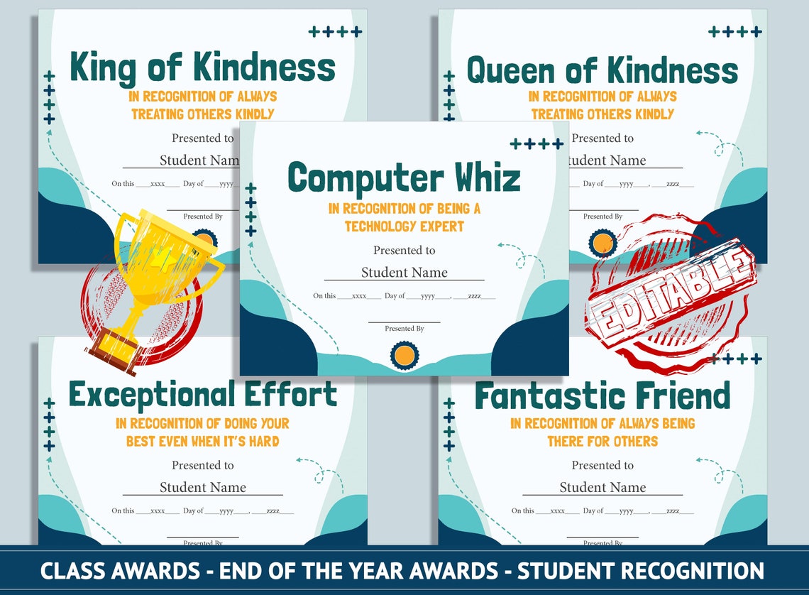 Editable Annual Awards End of the Year Activities End of - Etsy
