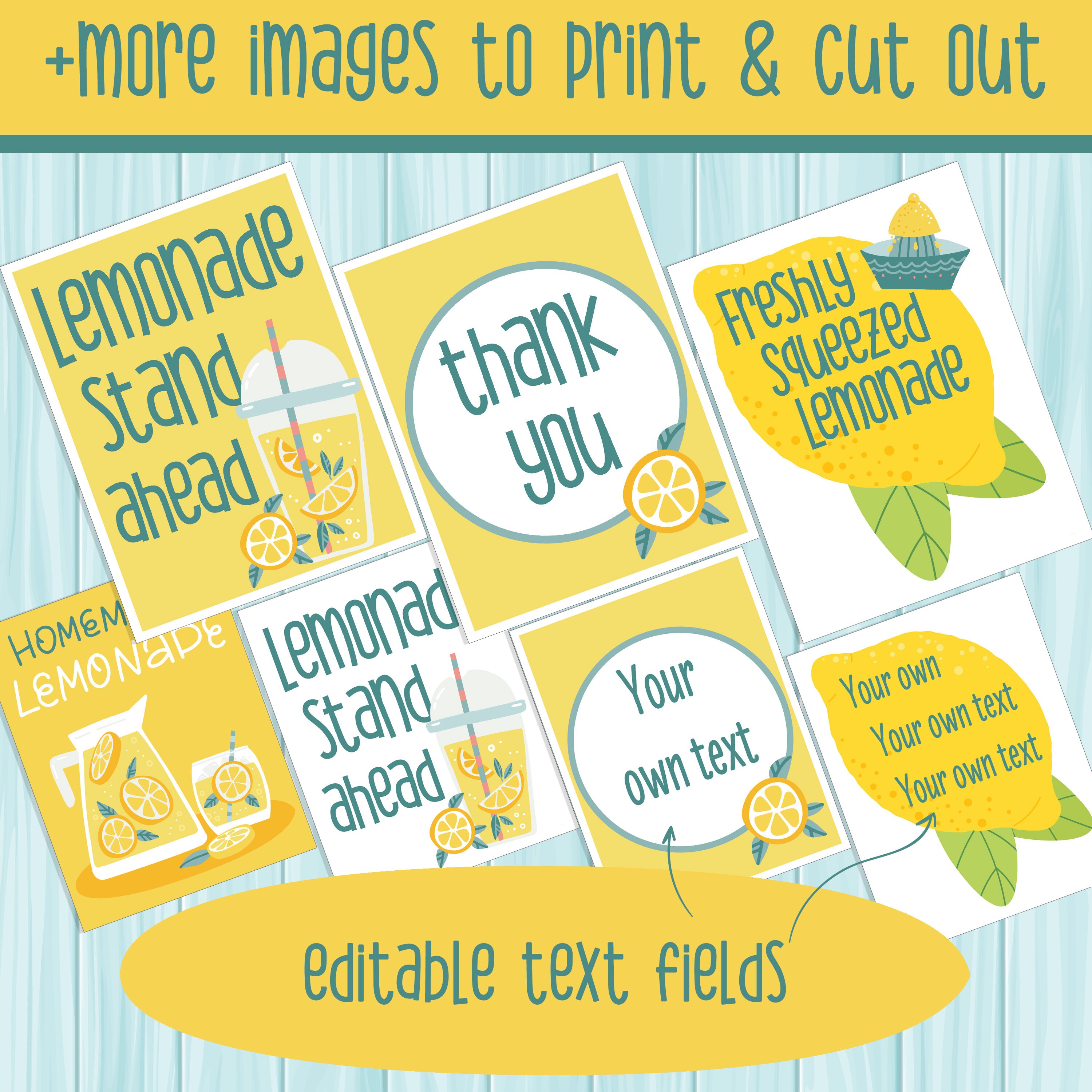 Editable Lemonade Stand Printable Kit: Summer Activity, Dramatic Play ...