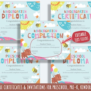 37 Pages of Editable Diploma, Certificate, and Invitation Templates for ...