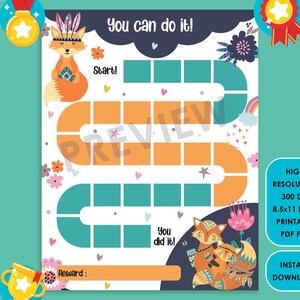 Printable Fox Reward Chart Owl Behavior Chart Girl Chore - Etsy