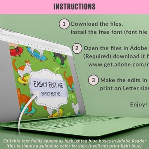 Cute Cats Binder Cover, 10 Printable/editable Binder Covers+spines ...